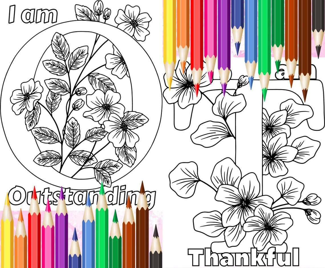 ABC Affirmation Coloring Pages, Printable Adult Coloring Pages ...