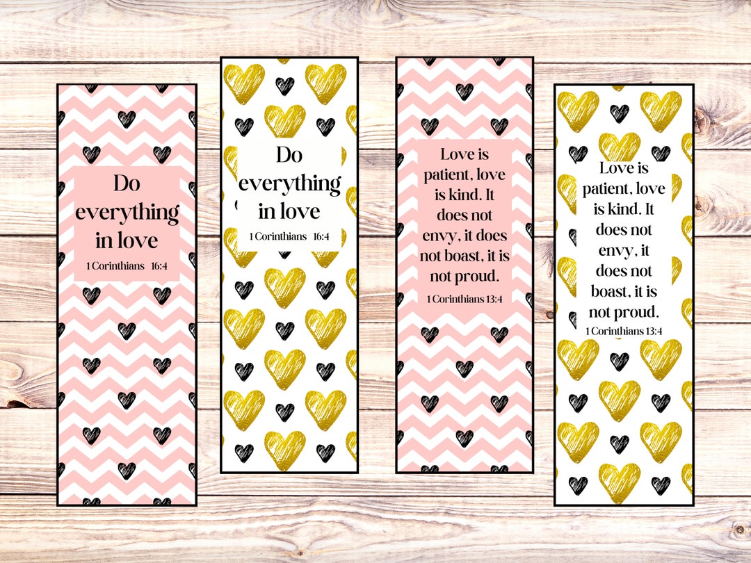 1 Corinthians 16 4 Bookmark, 1 Corinthians 13 4 Bookmark, Love ...