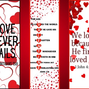 Love Bible Verse Digital Download Bookmarks Valentine - Etsy