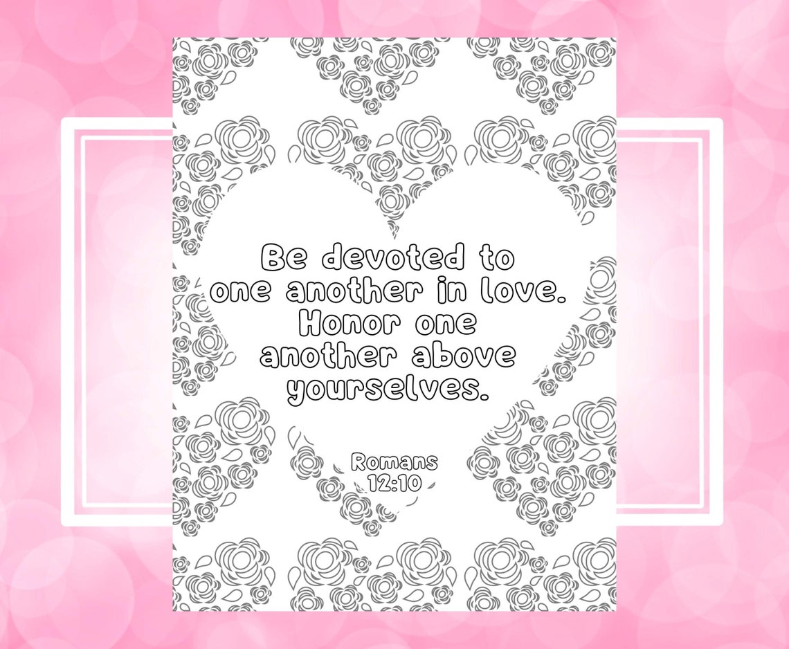 Love Bible Verse Coloring Pages Christian Coloring Pages - Etsy