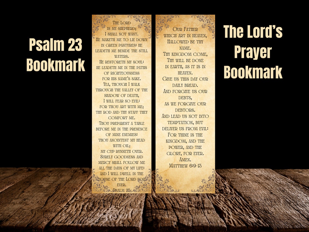The Lord’s Prayer Bookmark, Psalm 23 Bookmark, Christian Bookmarks ...