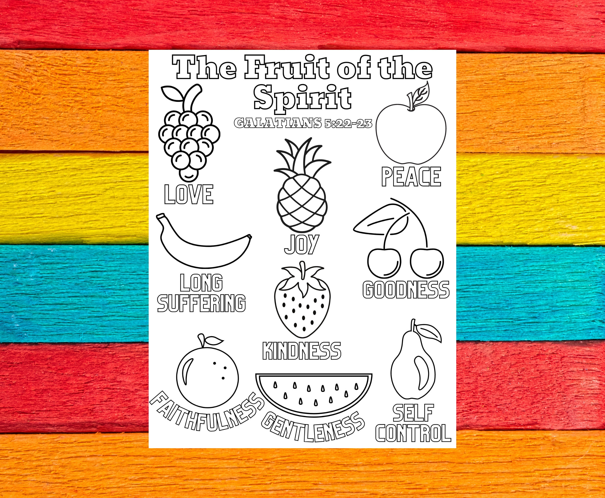 The Fruit of the Spirit Coloring Pages, Sunday School Activity ...