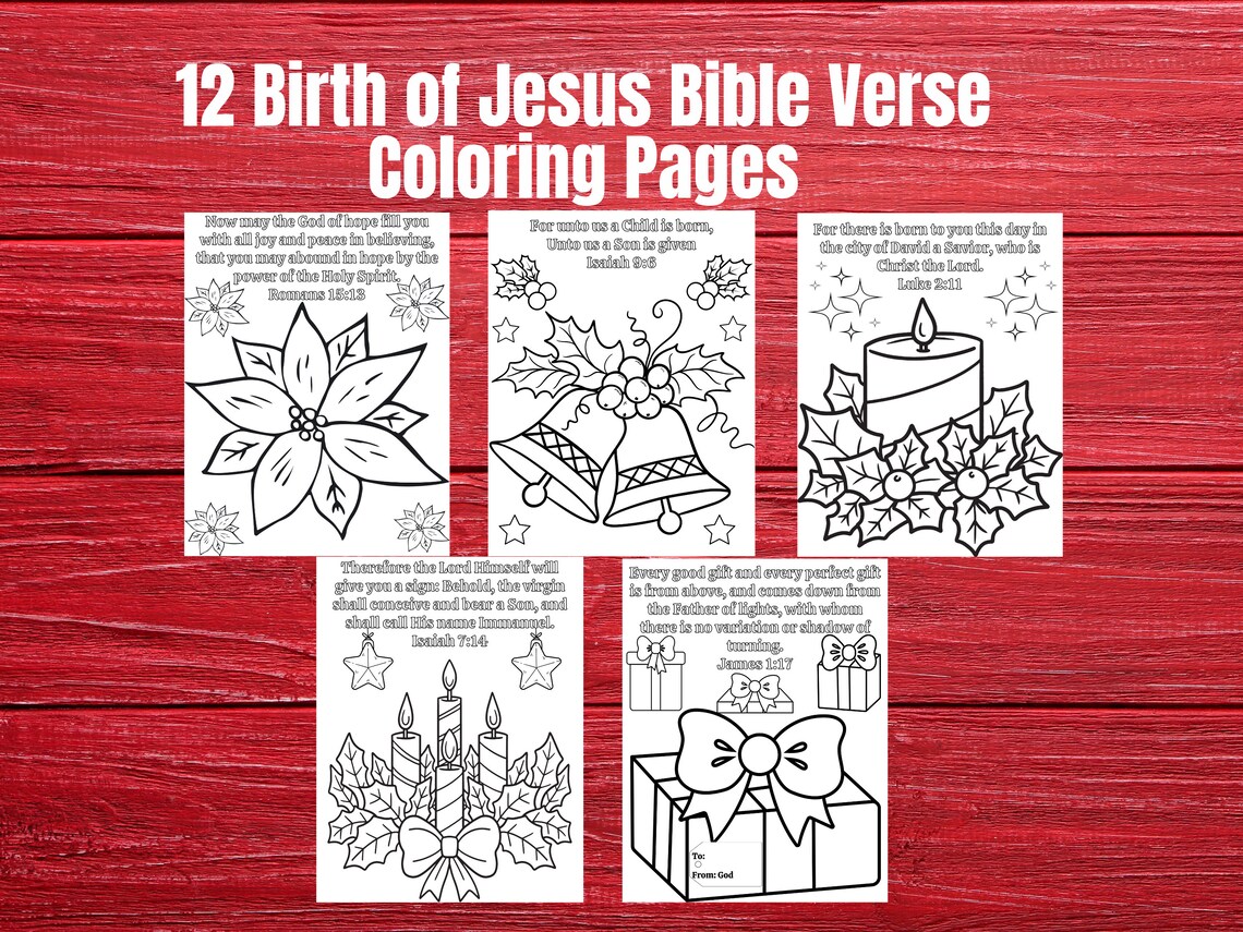 Christmas Coloring Pages, Bible Verse Coloring Sheets for Christmas ...