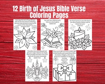 10 Christmas Coloring Pages, Christmas Bible Verse Coloring Pages ...