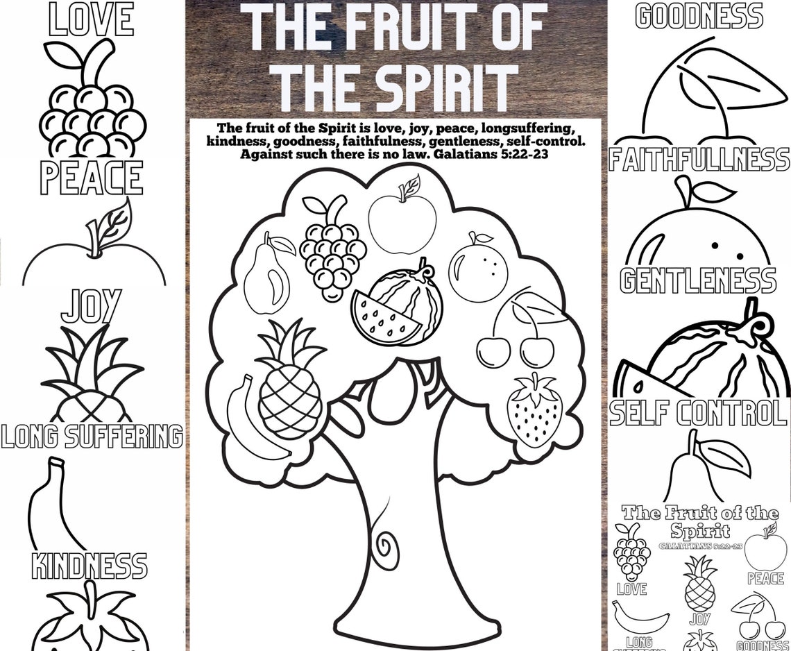 Fruit of the Spirit Coloring Pages, Sunday School Craft, Coloring ...