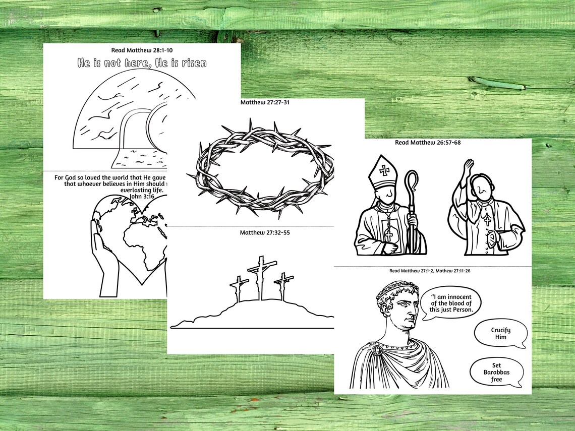 Easter Story Printable, Sunday School Craft, Easter Story Coloring ...