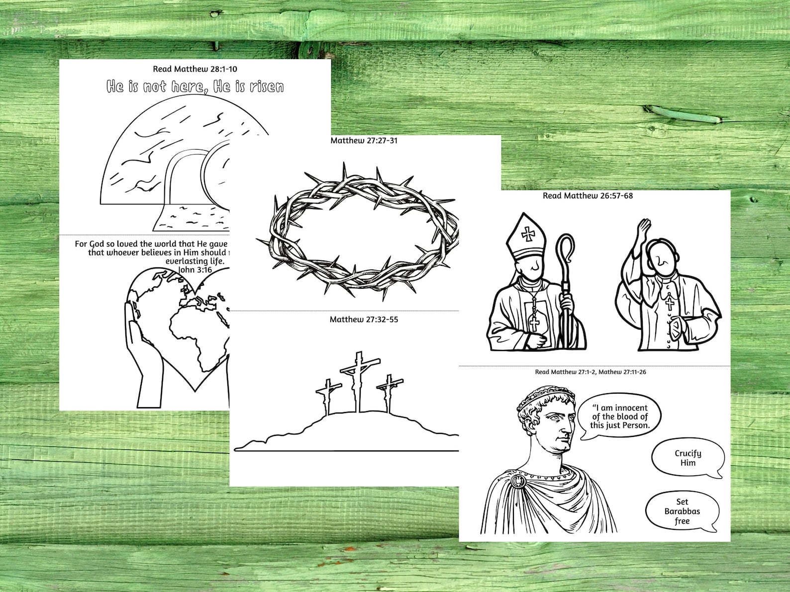 Easter Story Printable, Sunday School Craft, Easter Story Coloring ...