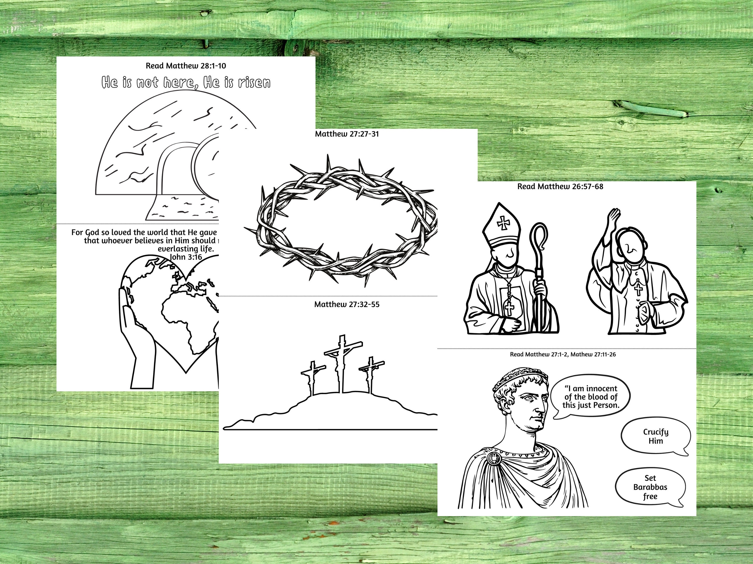 Easter Story Printable, Sunday School Craft, Easter Story Coloring ...