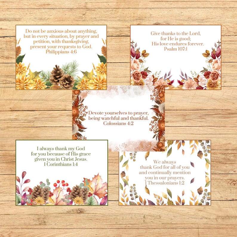 Thanksgiving Scripture Cards, Scripture Memory Cards, Bible Verse Cards ...