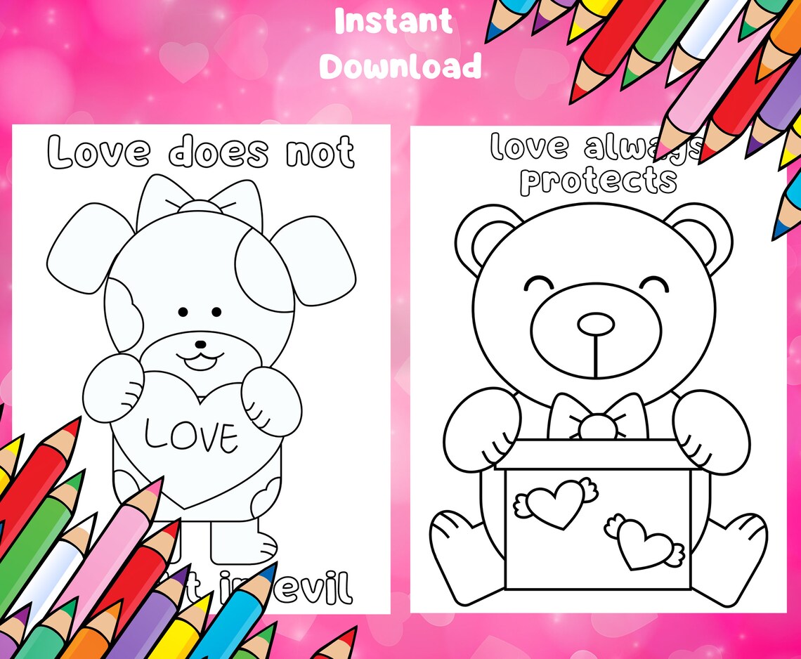 1 Corinthians 13 4, Love Bible Verse Coloring Pages for Kids, Christian ...