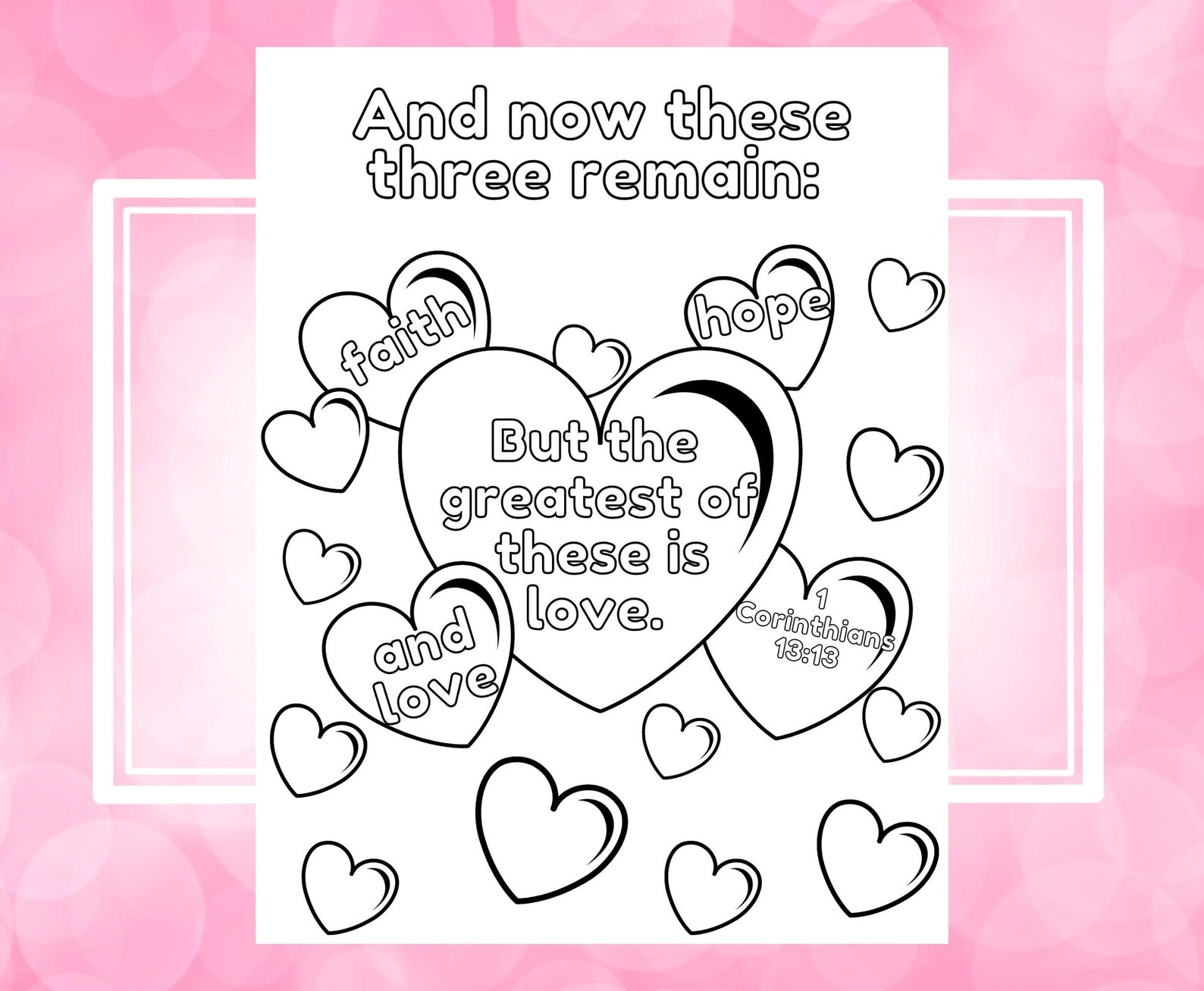 Love Bible Verse Coloring Pages Christian Coloring Pages - Etsy