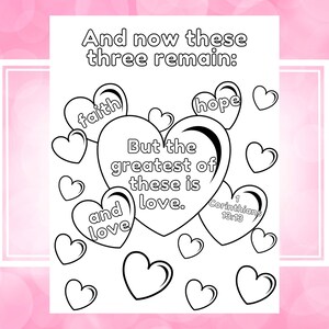 Love Bible Verse Coloring Pages Christian Coloring Pages - Etsy