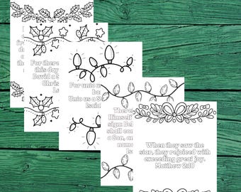 10 Christmas Coloring Pages, Christmas Bible Verse Coloring Pages ...