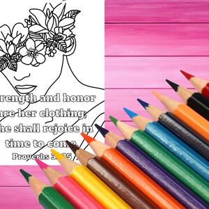 Bible Verse Coloring Pages for Women, Coloring Pages Flowers, Scripture ...