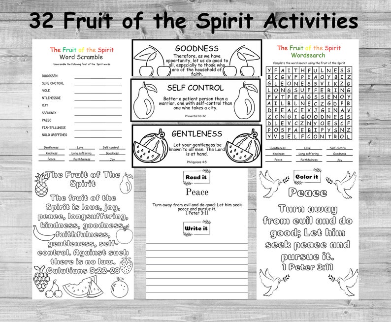 Fruit of the Spirit Coloring Pages, Fruit of the Spirit Activity Pages ...