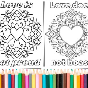 Love Bible Verses Printable Coloring Pages, 1 Corinthians 13:4-7 Heart ...