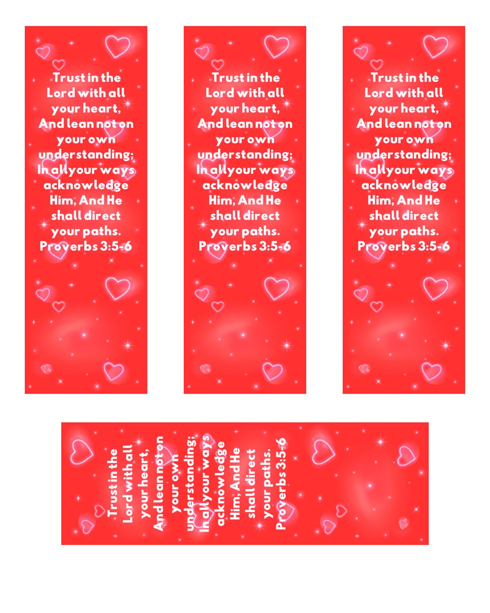 Proverbs 3:5-6 Bookmarks, Trust in the Lord, Scripture Bookmark, Bible ...