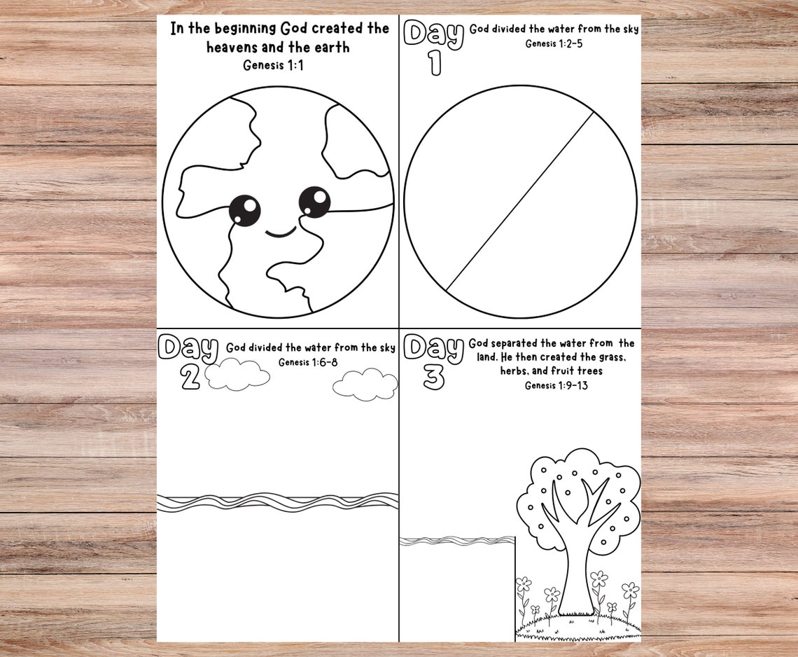 Days of Creation, Bible Stories for Kids, Bible Lesson and Crafts for ...