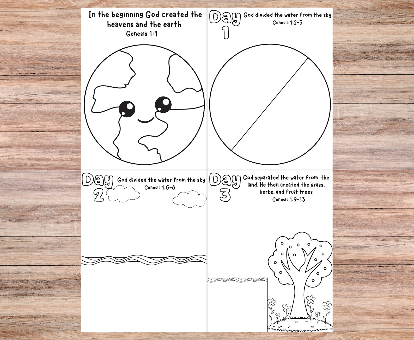 Days of Creation, Bible Stories for Kids, Bible Lesson and Crafts for ...