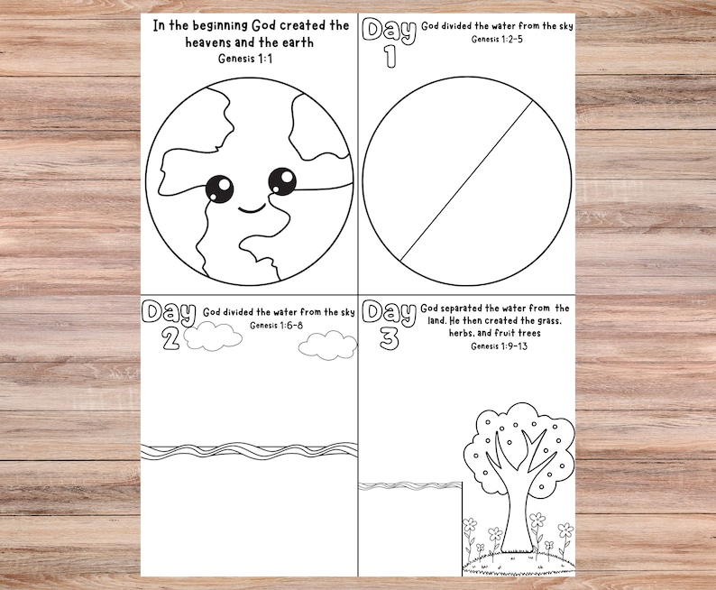 Days of Creation, Bible Stories for Kids, Bible Lesson and Crafts for ...
