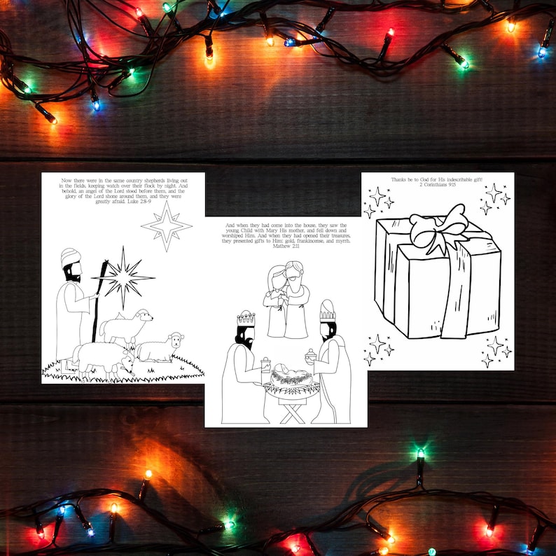 10 Christmas Coloring Pages, Christmas Bible Verse Coloring Pages ...