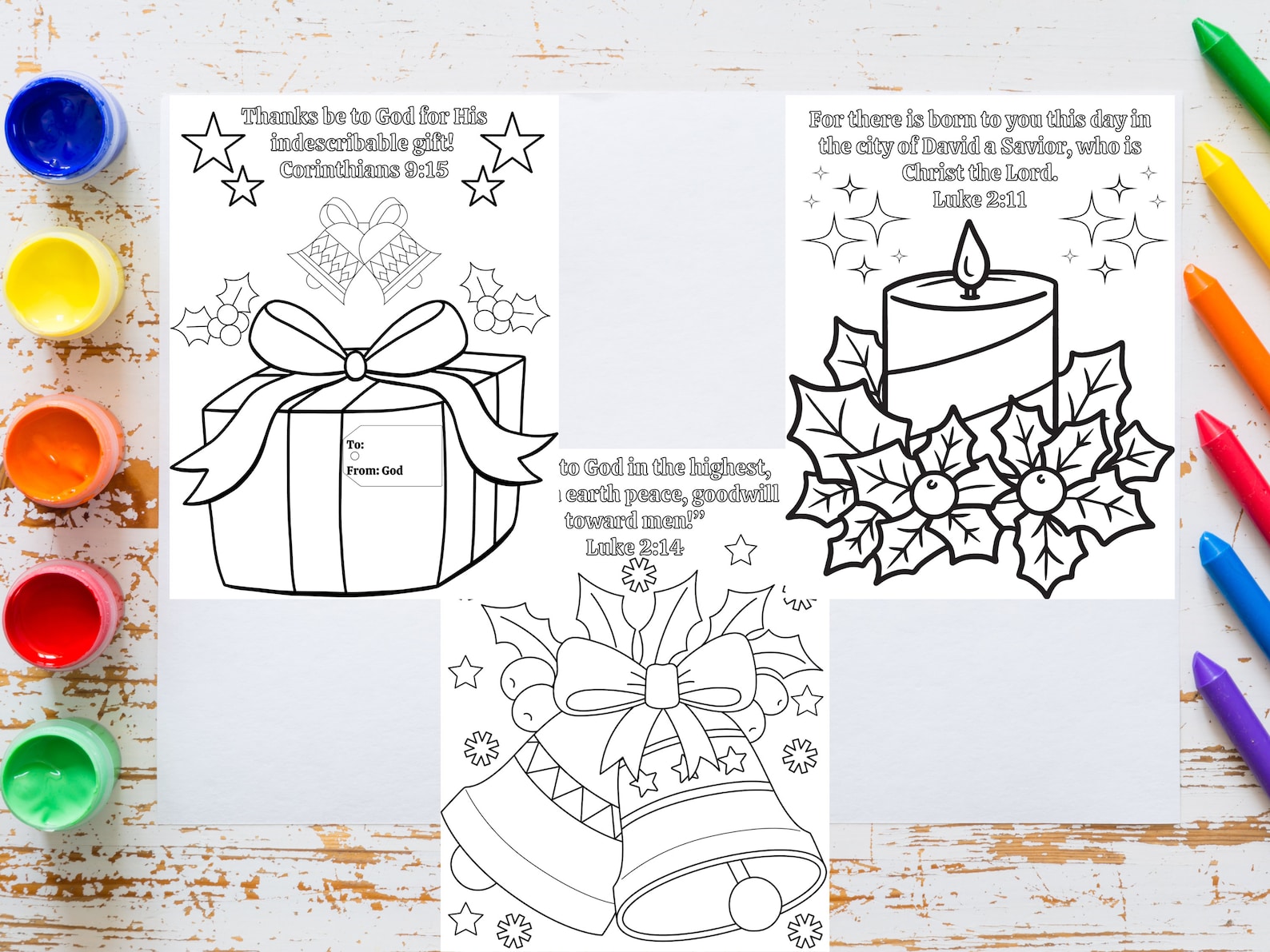 Christmas Coloring Pages, Bible Verse Coloring Sheets for Christmas ...