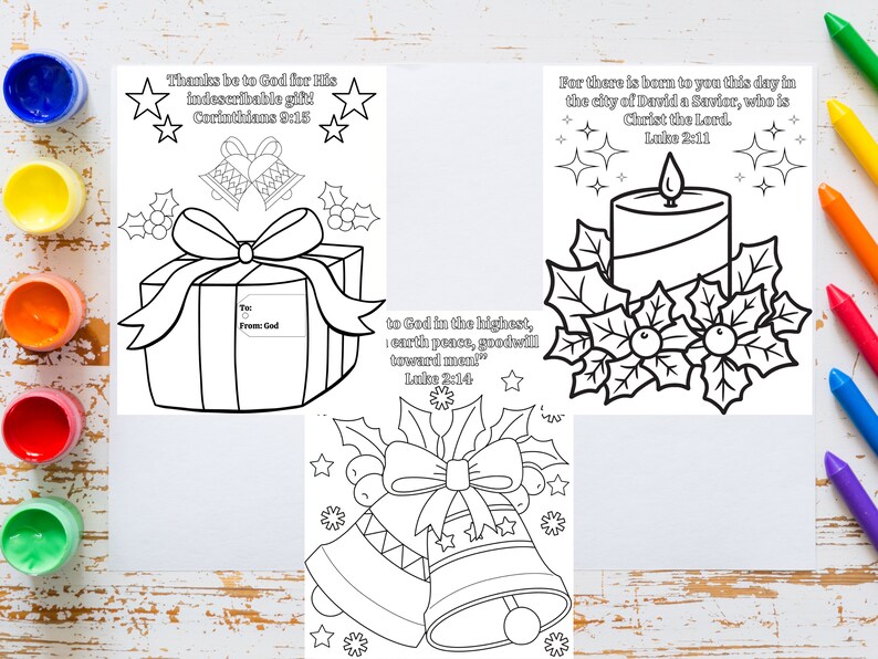 Christmas Coloring Pages, Bible Verse Coloring Sheets for Christmas ...