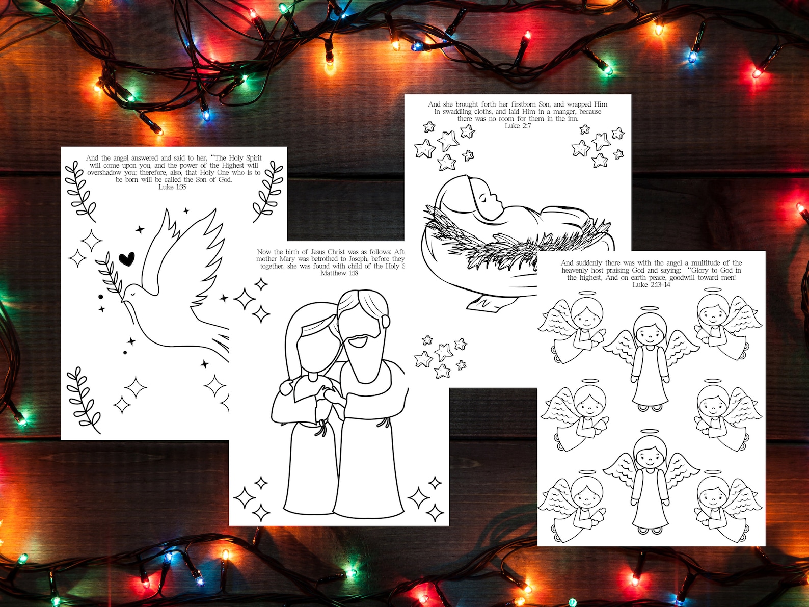 10 Christmas Coloring Pages, Christmas Bible Verse Coloring Pages ...