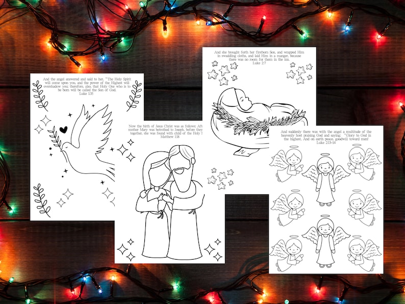 10 Christmas Coloring Pages, Christmas Bible Verse Coloring Pages ...