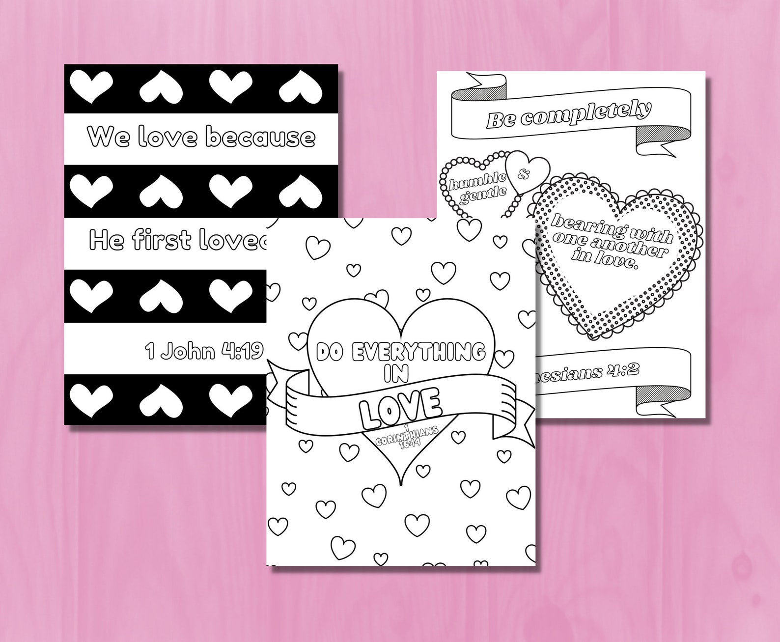 24 Bible Study Coloring Pages, Love is Coloring Pages, Digital ...