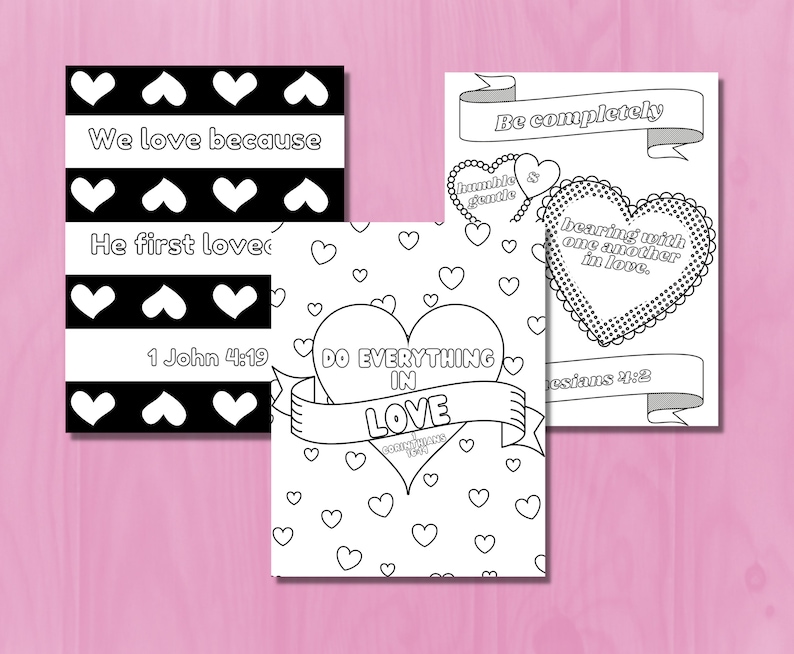 24 Bible Study Coloring Pages, Love is Coloring Pages, Digital ...