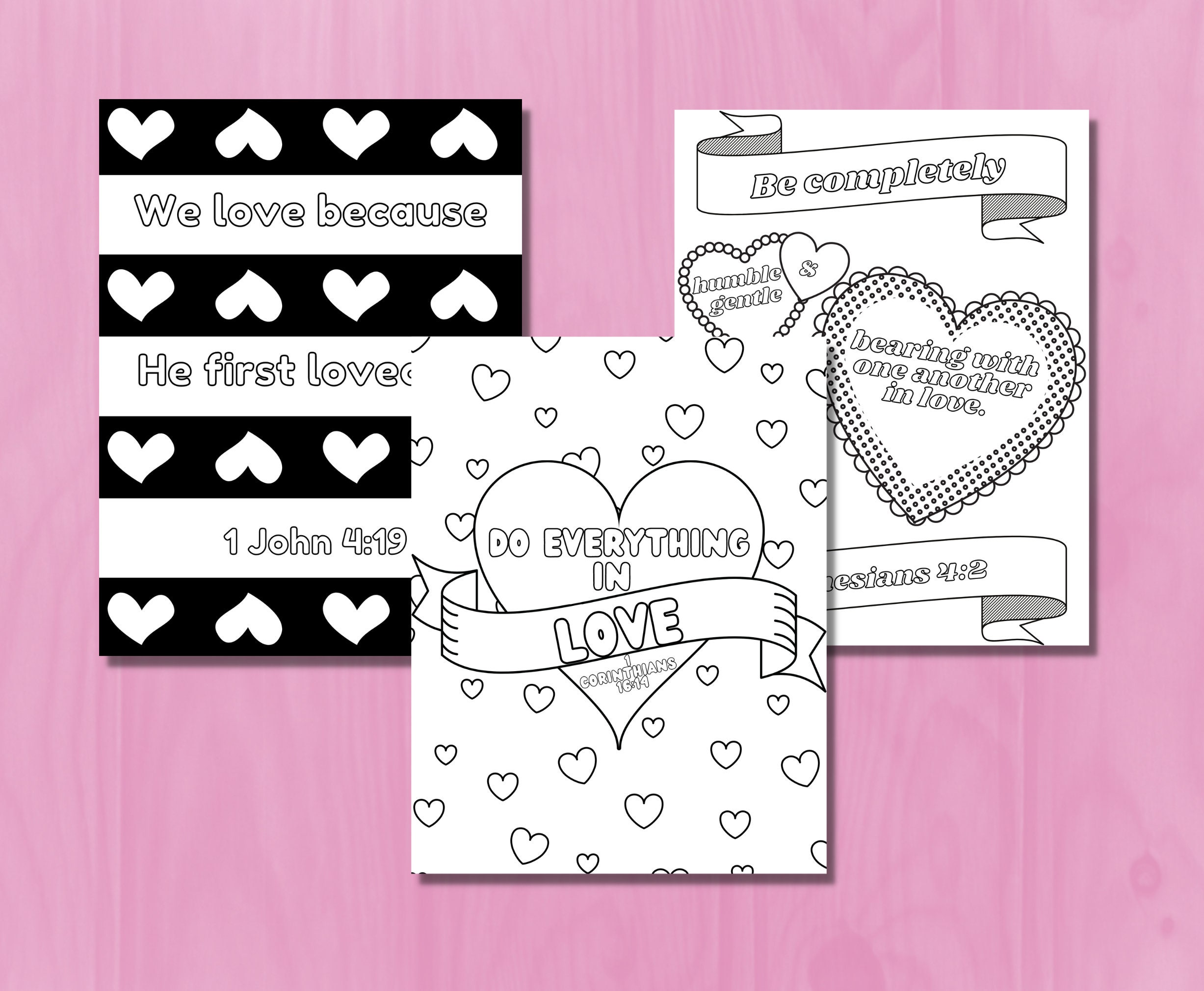 24 Bible Study Coloring Pages, Love is Coloring Pages, Digital ...