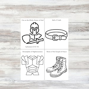 Armor of God Printable, Ephesians 6 Craft, Armor of God Coloring Pages ...
