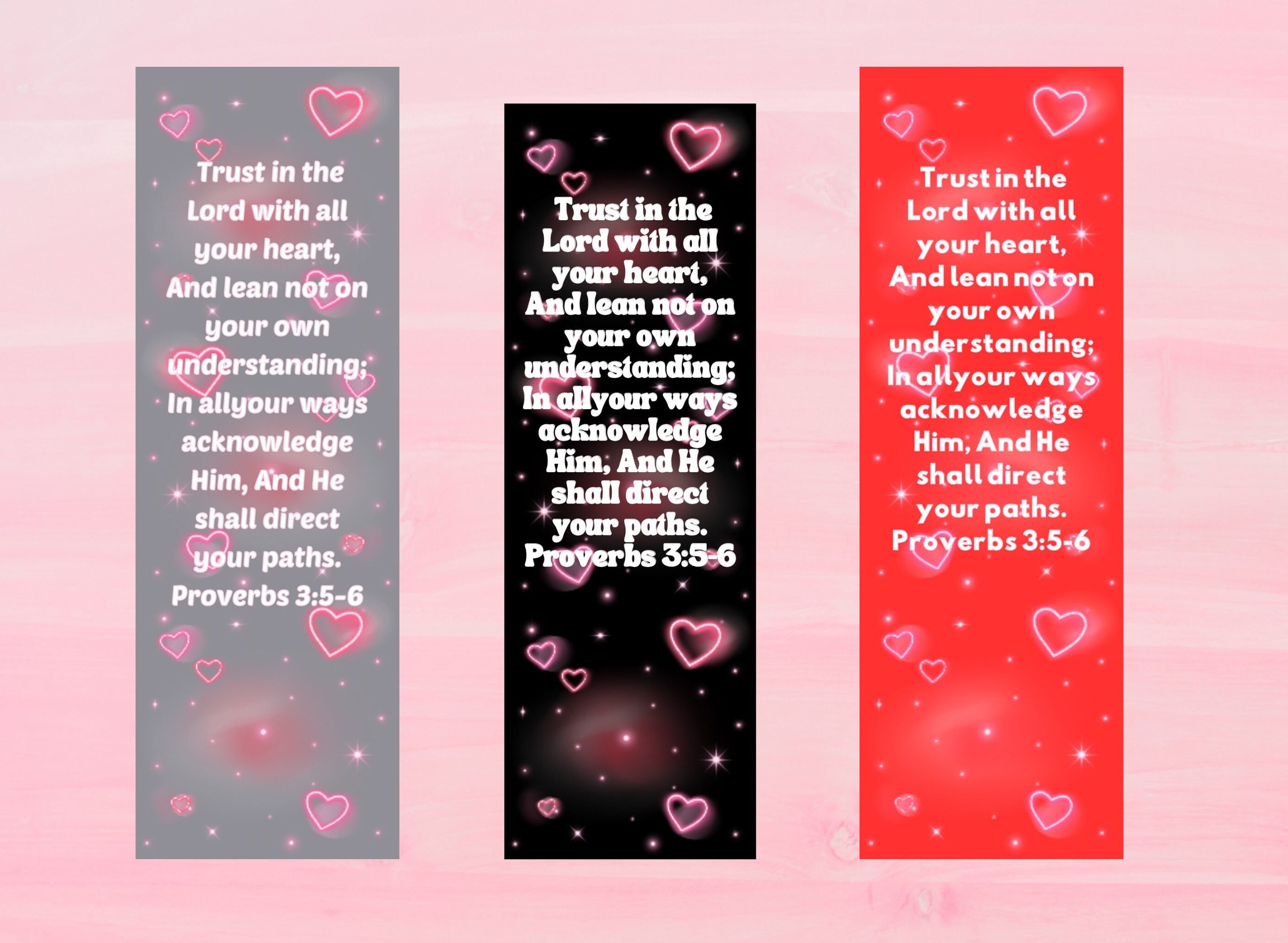 Proverbs 3:5-6 Bookmarks, Trust in the Lord, Scripture Bookmark, Bible ...