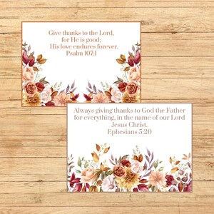 Thanksgiving Scripture Cards, Scripture Memory Cards, Bible Verse Cards ...