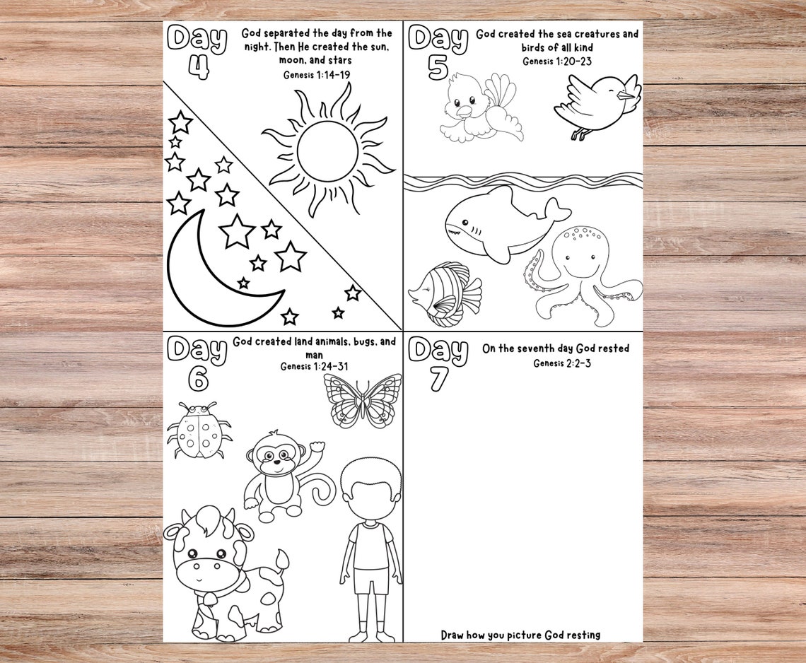 Days of Creation, Bible Stories for Kids, Bible Lesson and Crafts for ...