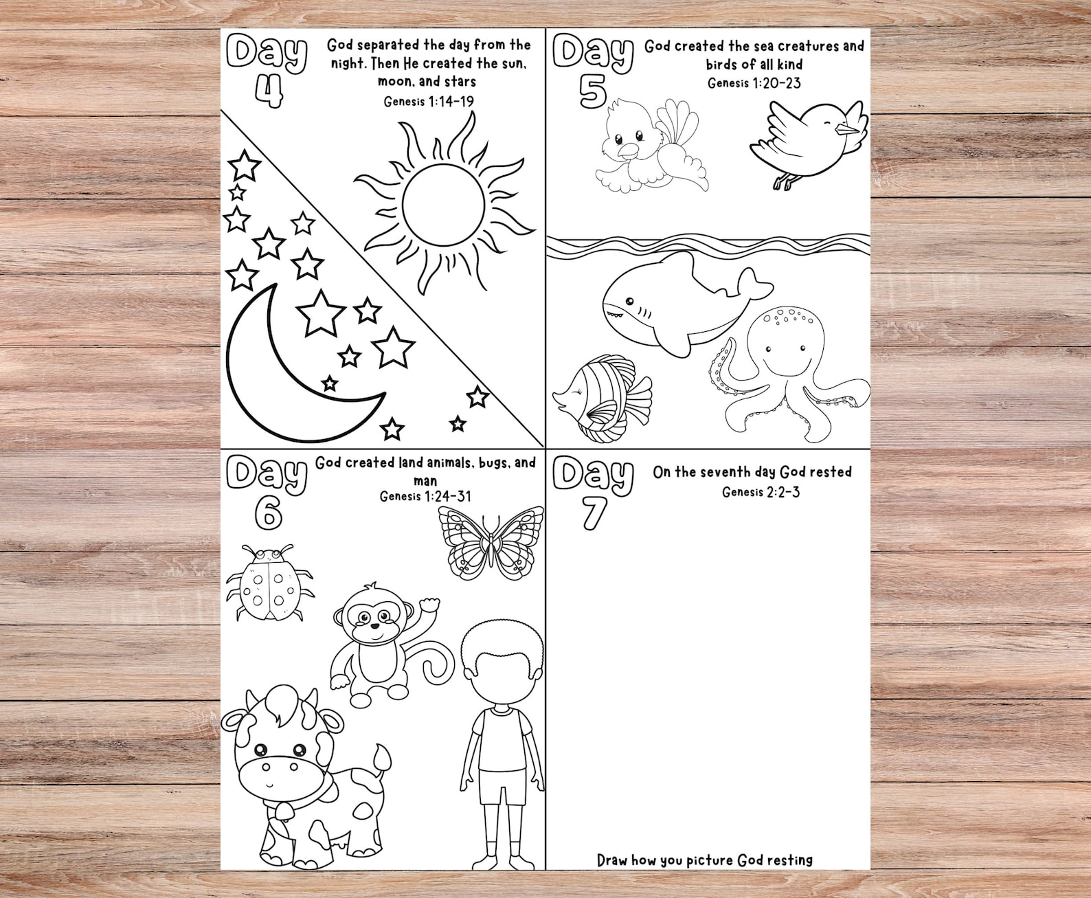 Days of Creation, Bible Stories for Kids, Bible Lesson and Crafts for ...