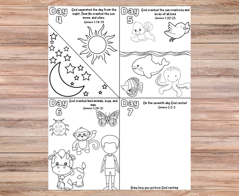 Days of Creation, Bible Stories for Kids, Bible Lesson and Crafts for ...