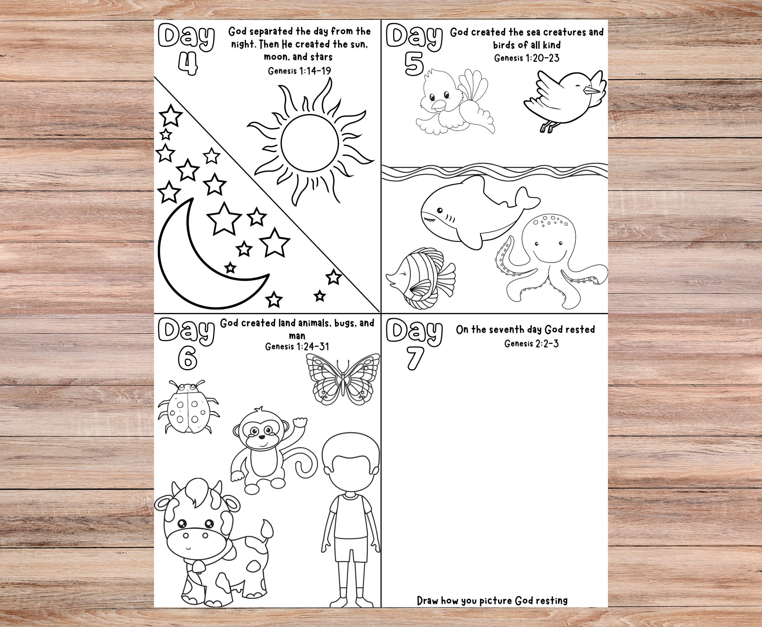 Days of Creation, Bible Stories for Kids, Bible Lesson and Crafts for ...