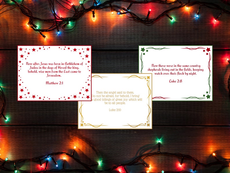 25 Christmas Cards, Christmas Scripture Cards, Christmas Bible Verse ...