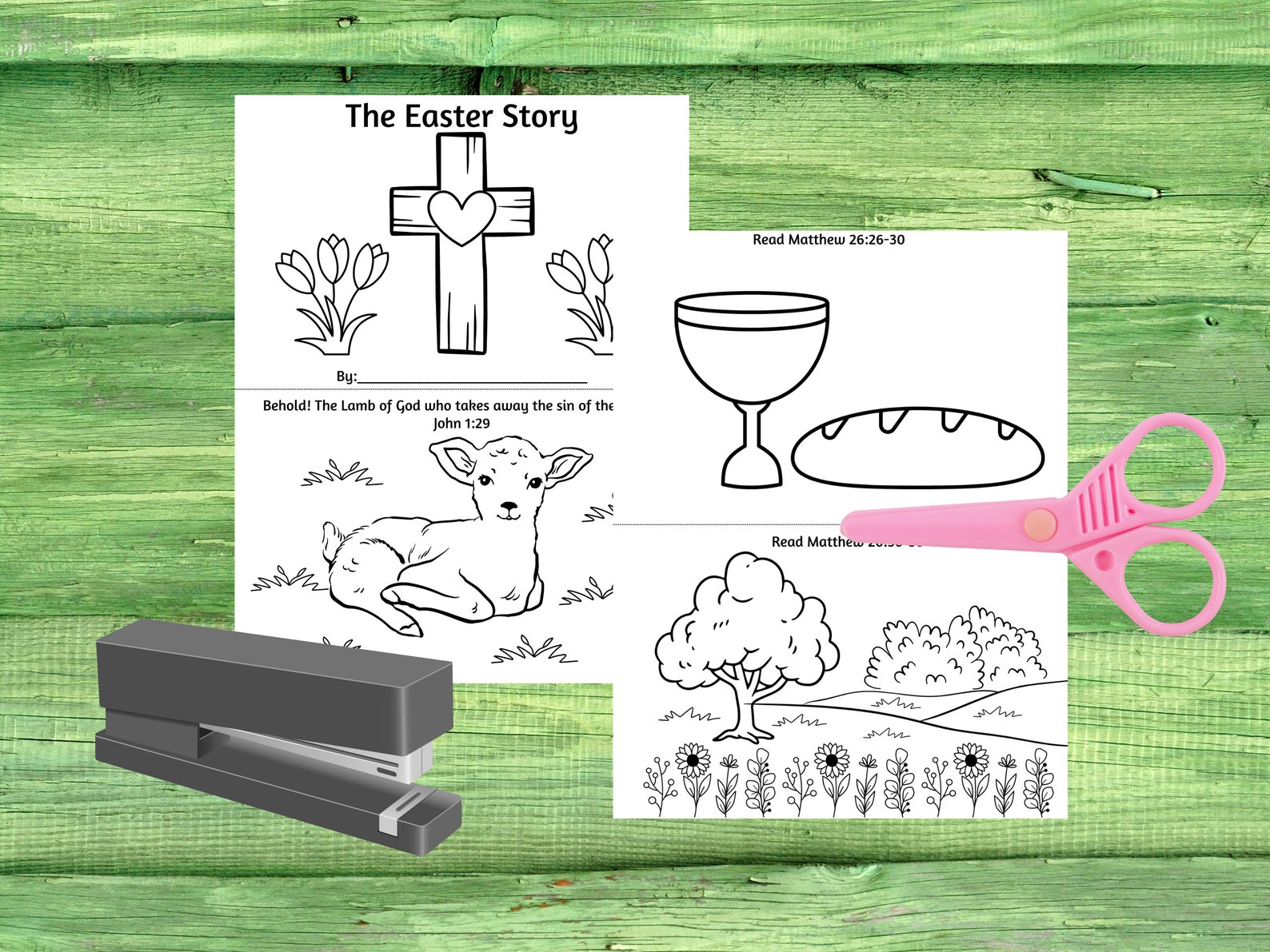 Easter Story Printable, Sunday School Craft, Easter Story Coloring ...