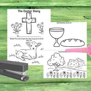 Easter Story Printable, Sunday School Craft, Easter Story Coloring ...