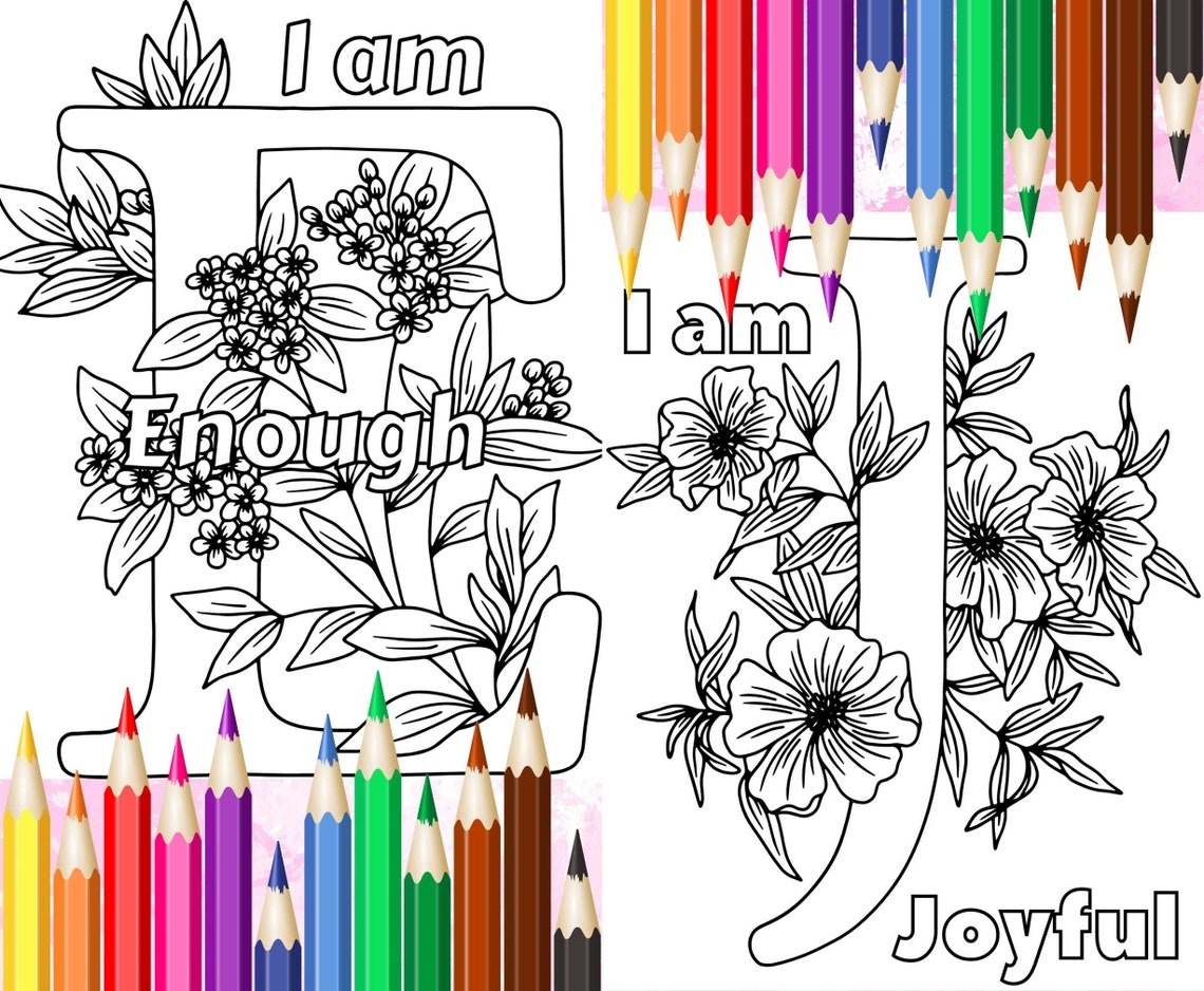 ABC Affirmation Coloring Pages, Printable Adult Coloring Pages ...
