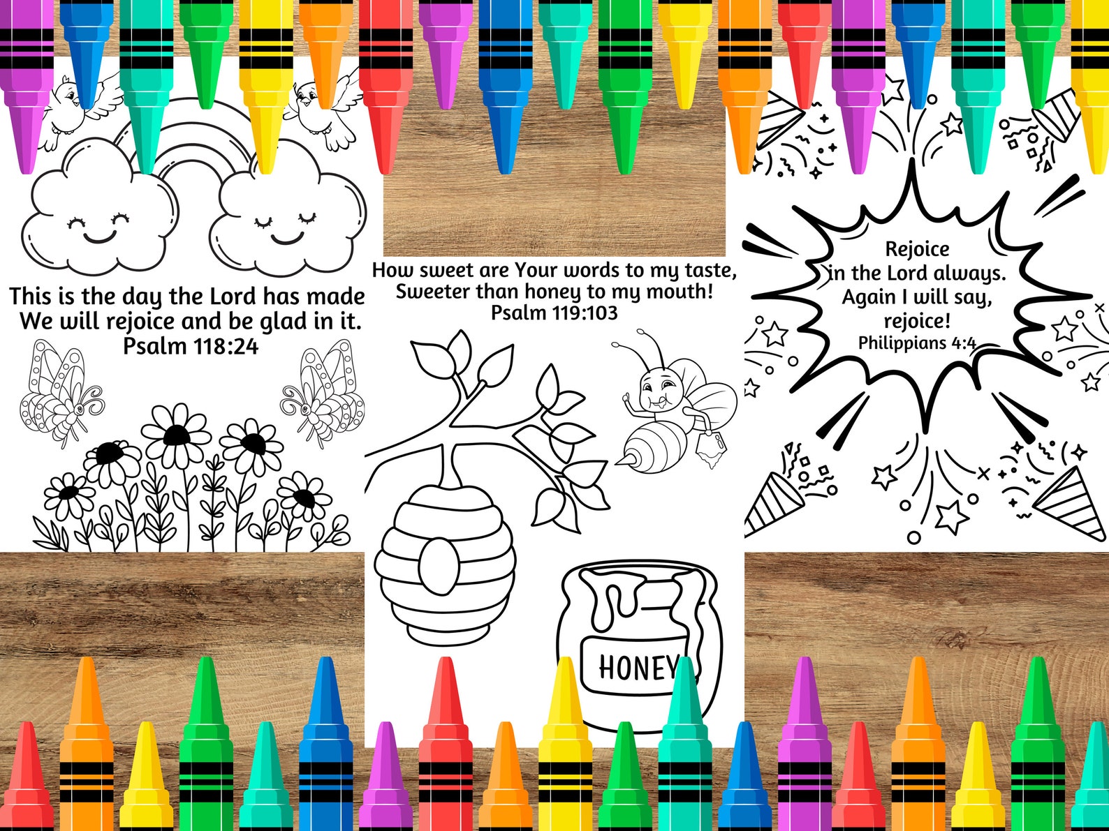 5 Bible Verse Coloring Pages for Kids, Scripture Coloring Pages for ...