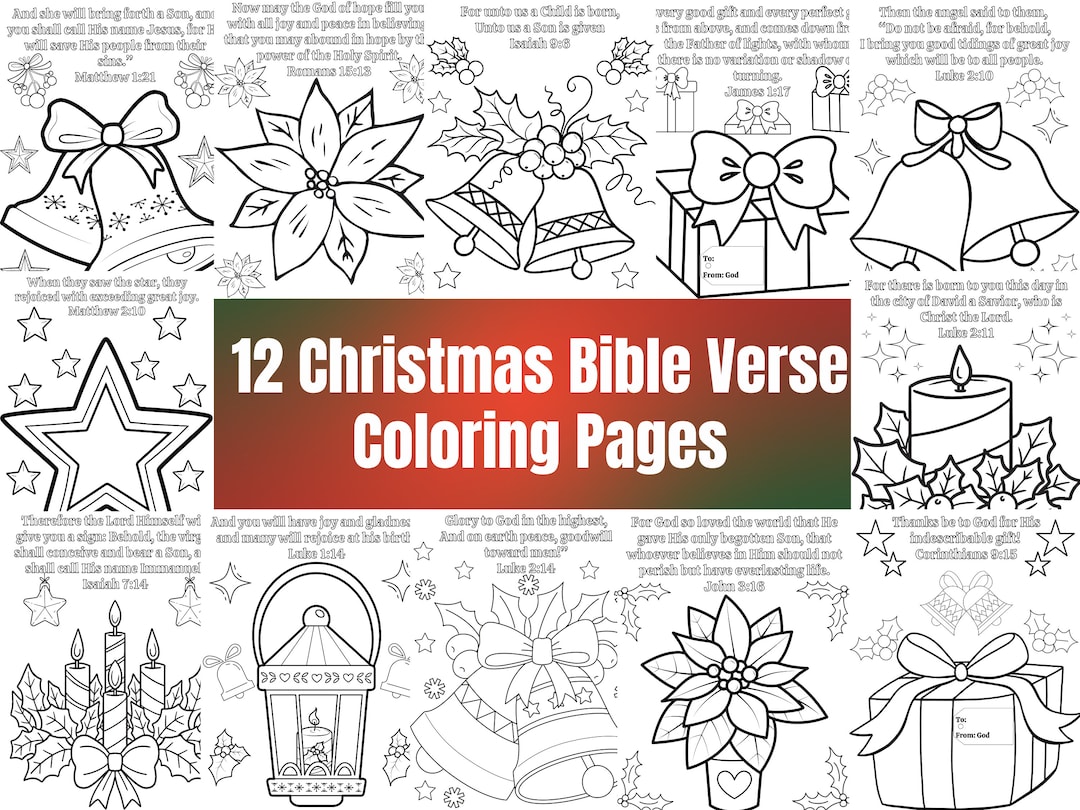 Christmas Coloring Pages Bible Verse Coloring Sheets for - Etsy