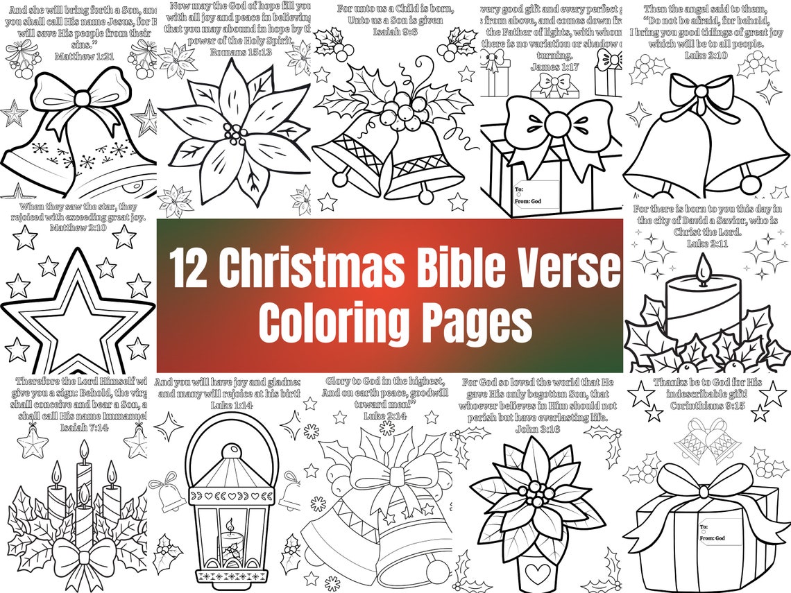 Christmas Coloring Pages, Bible Verse Coloring Sheets for Christmas ...