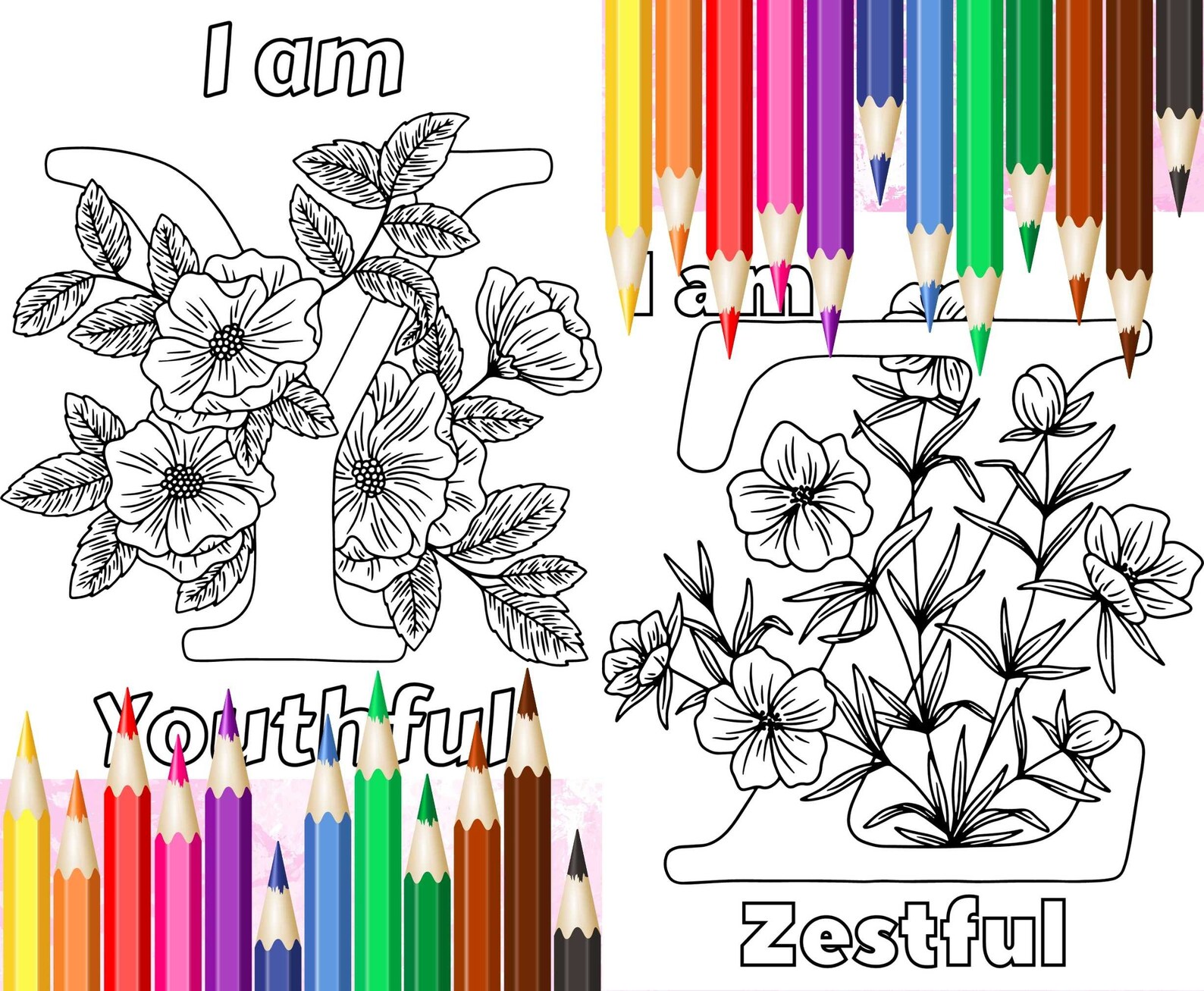ABC Affirmation Coloring Pages, Printable Adult Coloring Pages ...