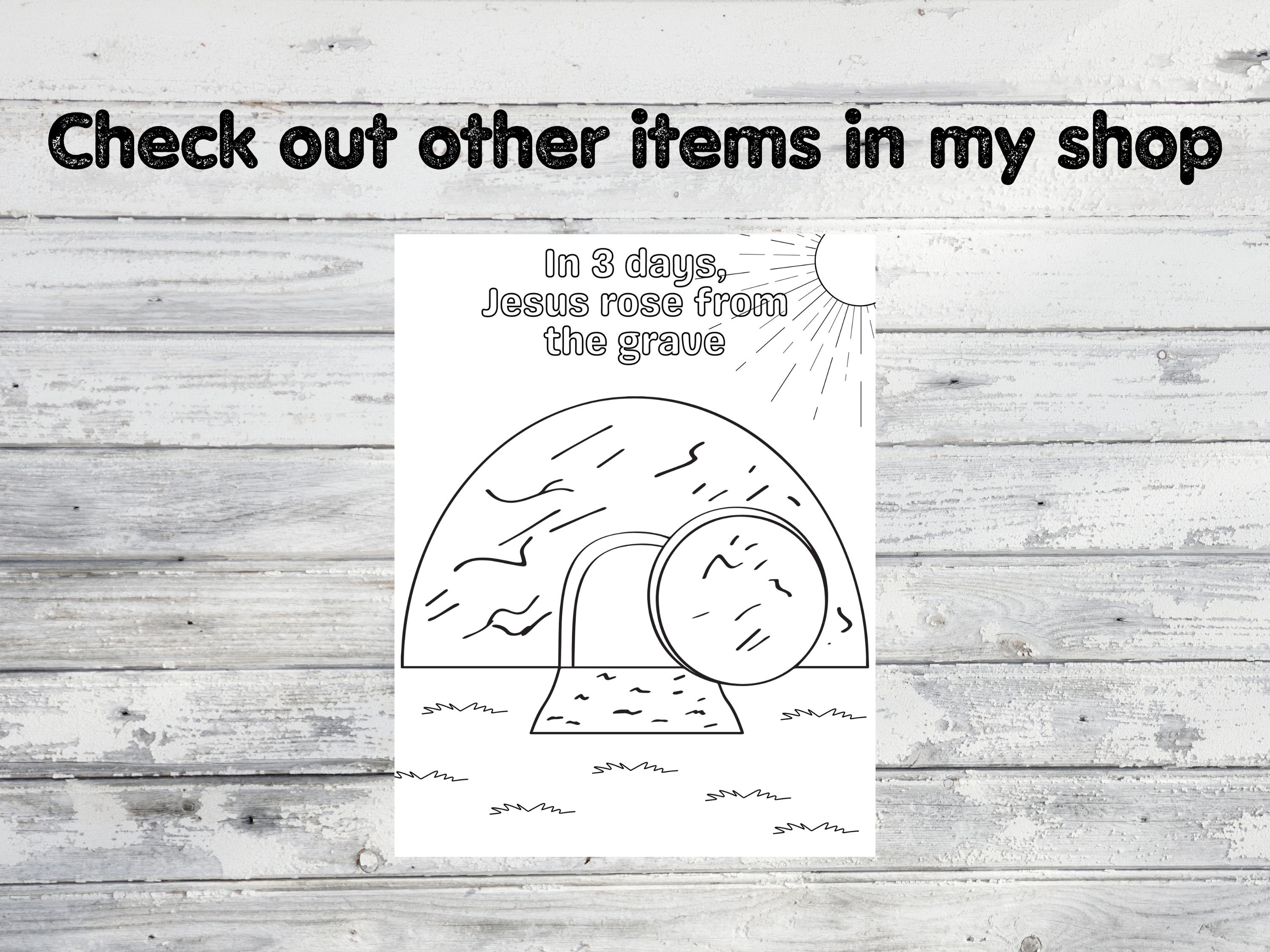 He is Risen Coloring Pages, Easter Sunday School Coloring Page, Easter ...