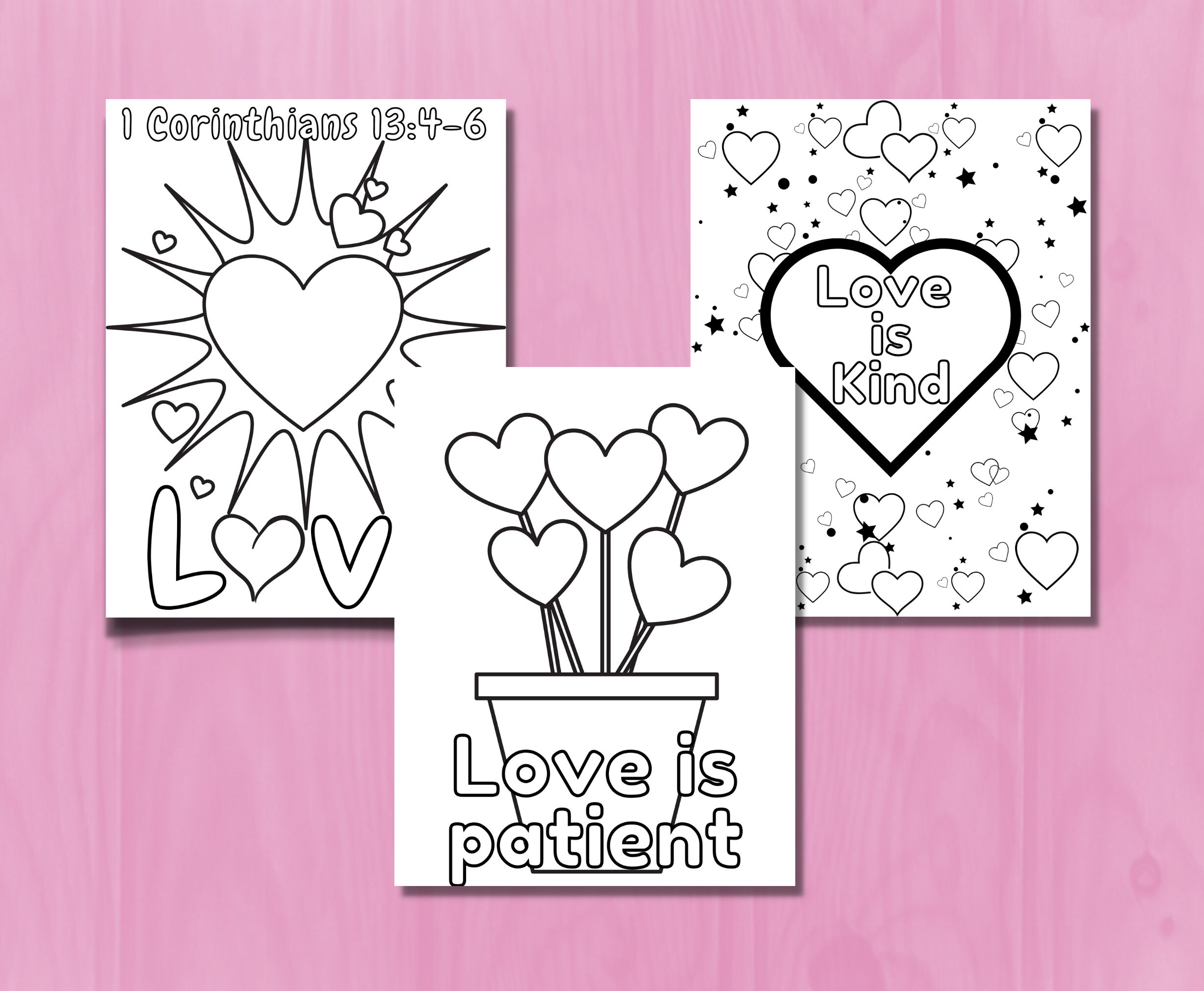 24 Bible Study Coloring Pages, Love is Coloring Pages, Digital ...