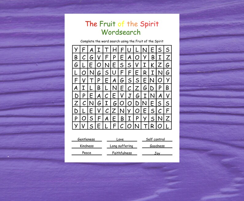 Fruit of the Spirit Activity, Sunday School Craft, Sunday School ...